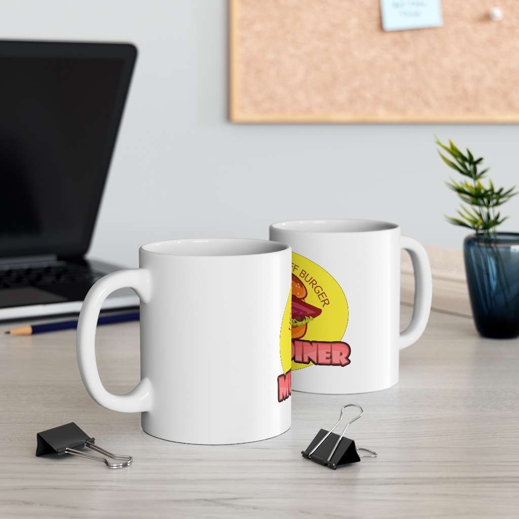 Muff’s Diner: Home of the Muff Burger Ceramic Mug 11oz | FunnyDesigns.com