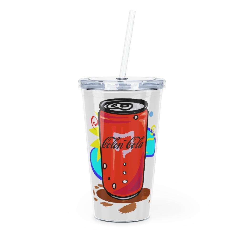 Colon-Cola Plastic Tumbler with Straw | FunnyDesigns.com