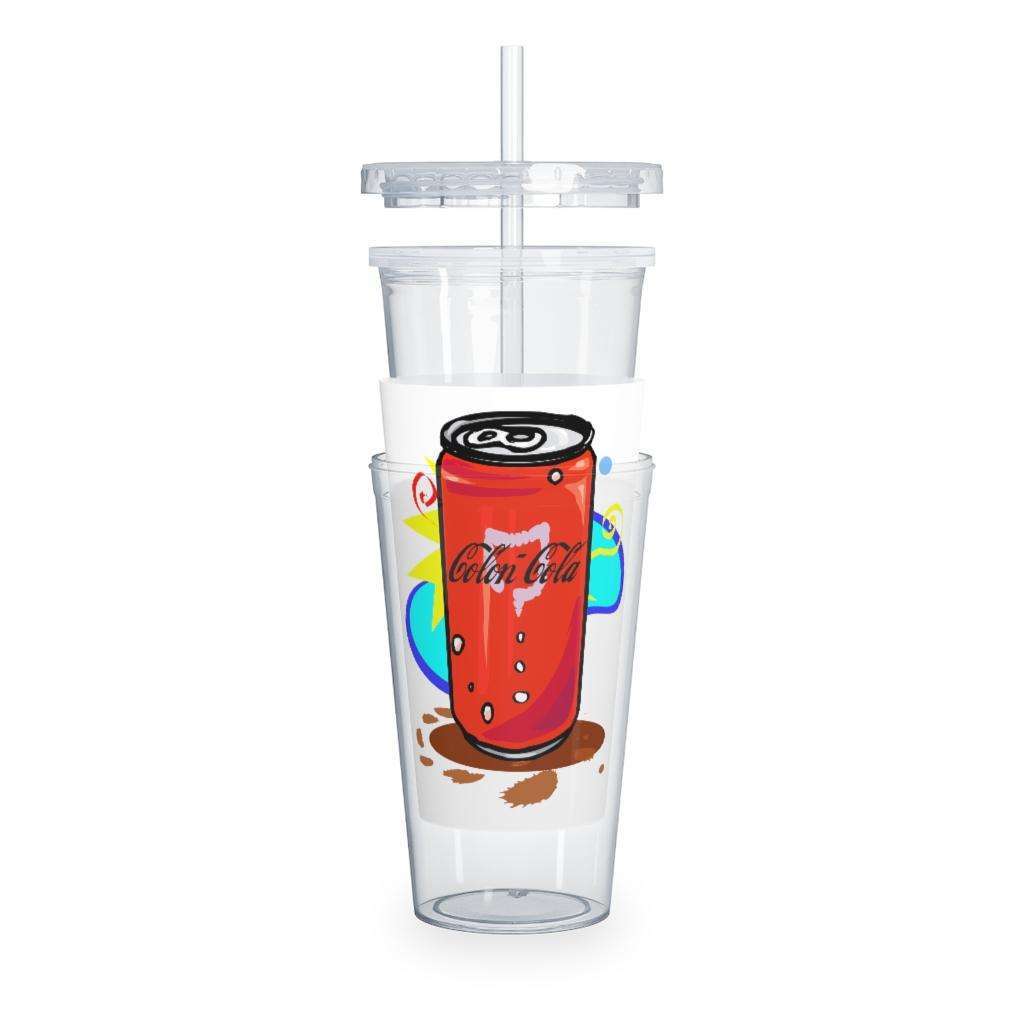 Colon-Cola Plastic Tumbler with Straw | FunnyDesigns.com