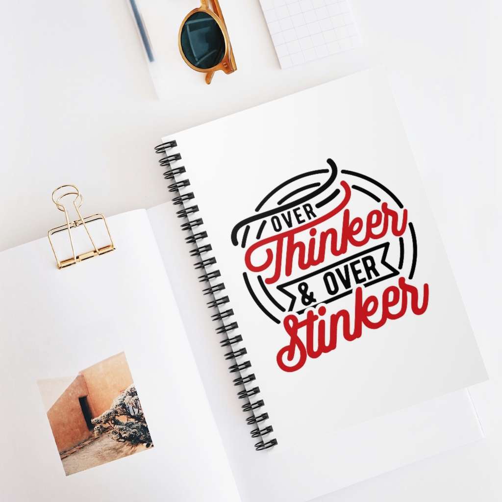 Over Thinker & Over Stinker Spiral Notebook – Ruled Line | FunnyDesigns.com