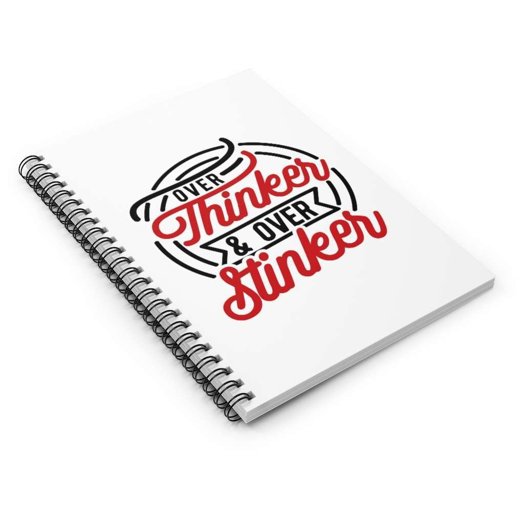 Over Thinker & Over Stinker Spiral Notebook – Ruled Line | FunnyDesigns.com